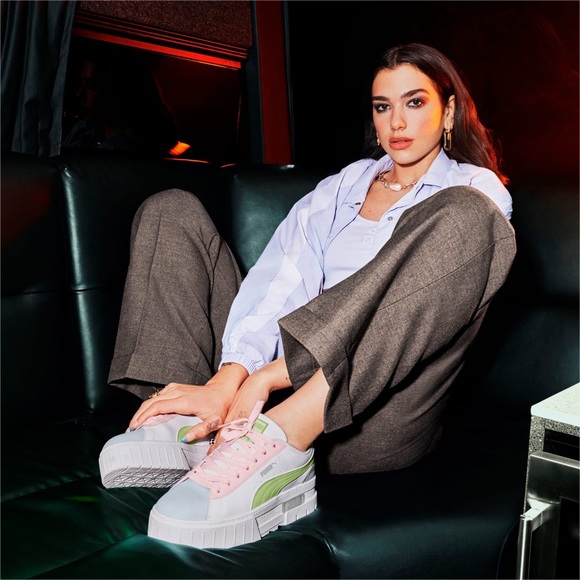 Puma | Shoes | Puma Mayze Leather Pop Trainer White Arctic White Womens ...